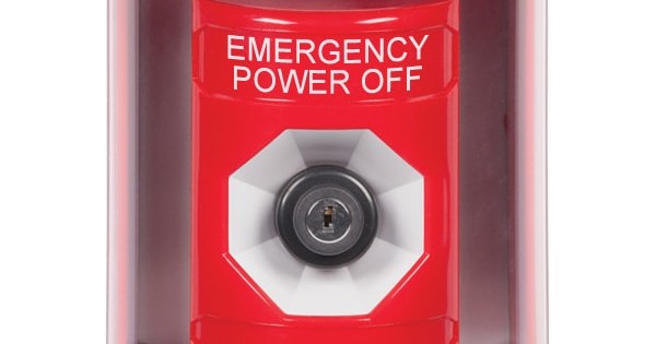 SS2073PO-EN STI Red Indoor/Outdoor Surface Key-to-Activate Stopper ...