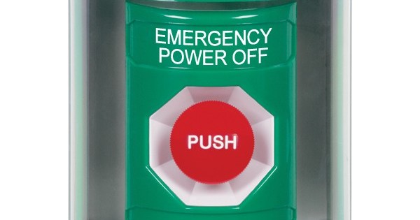 SS2174PO-EN STI Green Indoor/Outdoor Surface Momentary Stopper Station ...