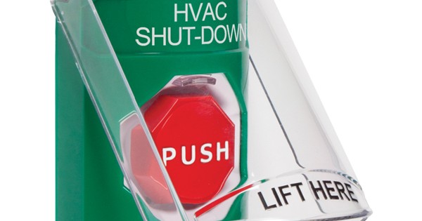 SS21A2HV-EN STI Green Indoor Flush/Surface w/ Horn Key-to-Reset Stopper ...